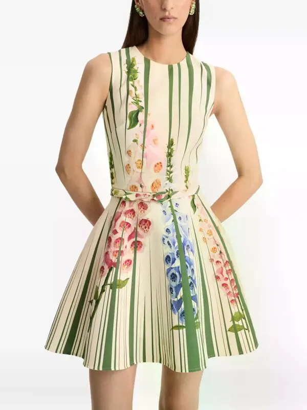 Oscar De La Renta Foxglove Belted Dress - Neutrals