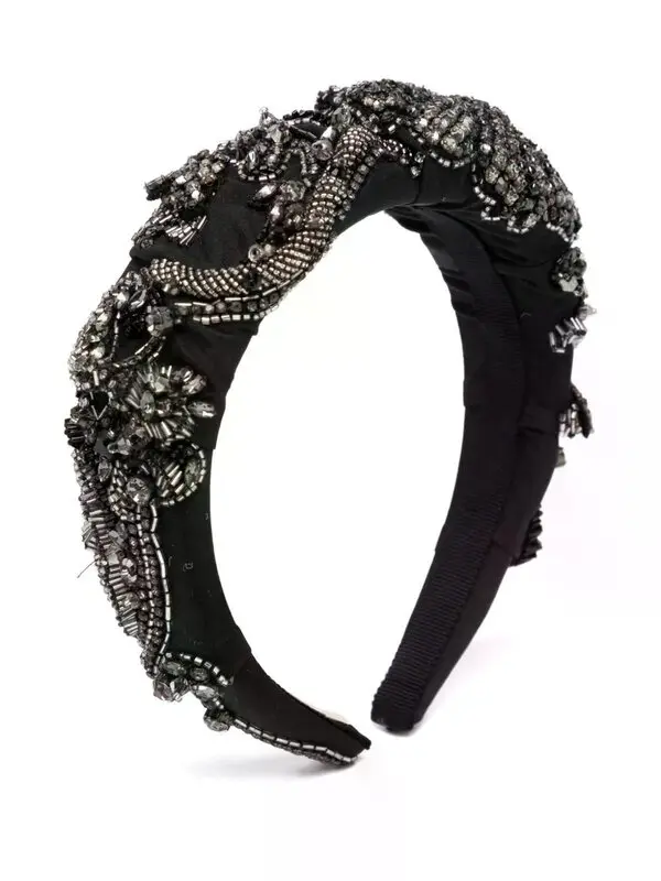 JENNIFER BEHR Crystal And Bead-embellished Headband - Black