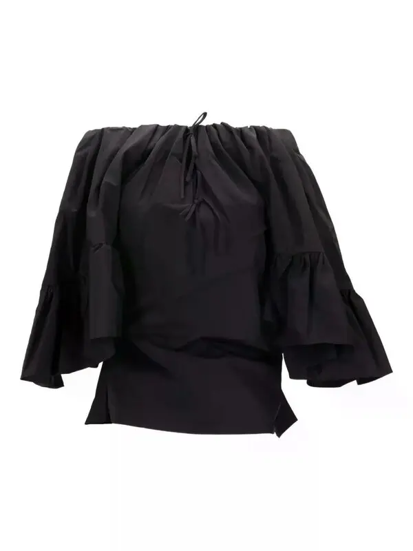 MERYLL ROGGE Ruffle-sleeve Blouse - Black