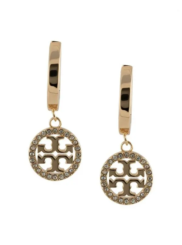 Tory Burch Icon Hoop Earrings - Grey