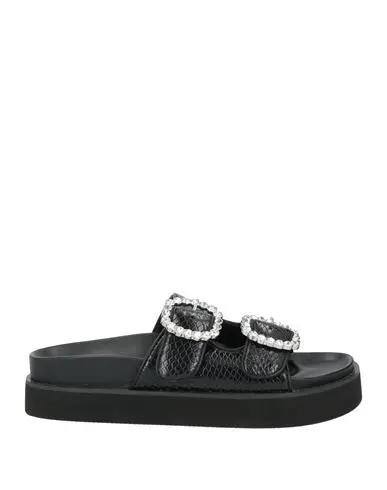 Maje Leather Embellished Flatform Sandals