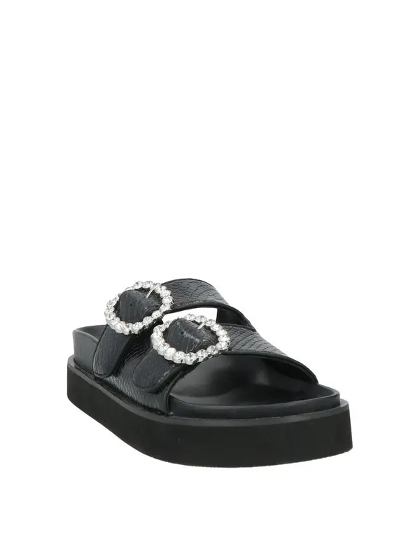 Maje Leather Embellished Flatform Sandals