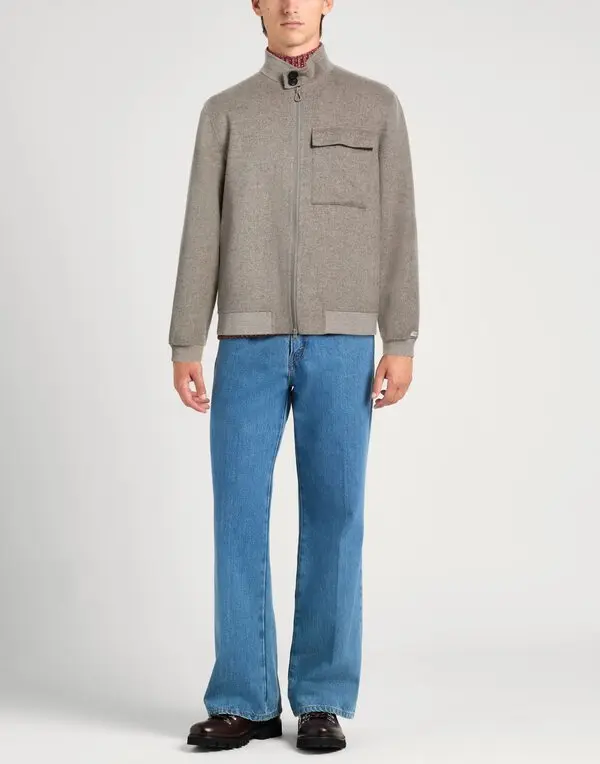PALTO' Brushed-felt Harrington Jacket - Grey