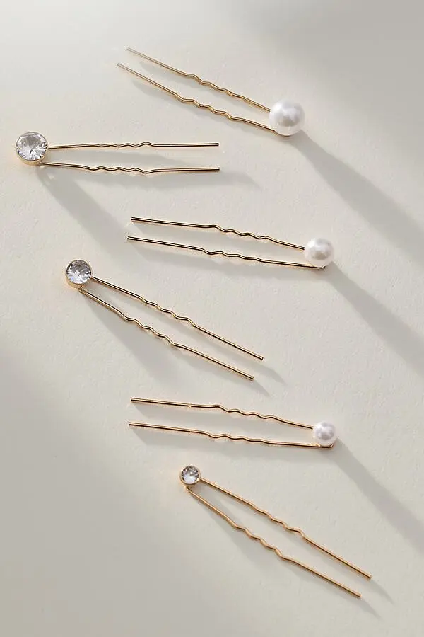Anthropologie Crystal And Hair Pins - Pearl