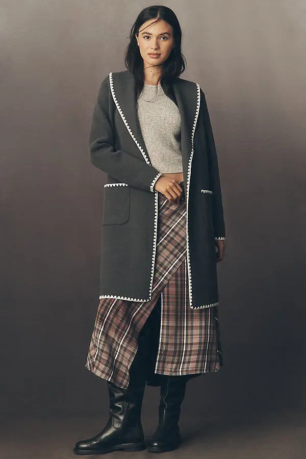 NVLT Whipstitch Wrap Coat