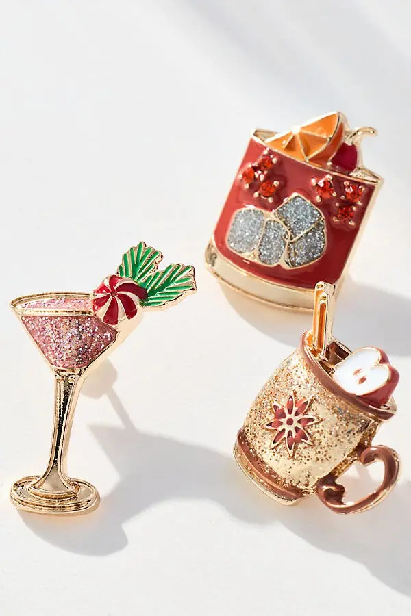 Anthropologie Sweet Treat Brooches, Set Of 3 - Winter Mule