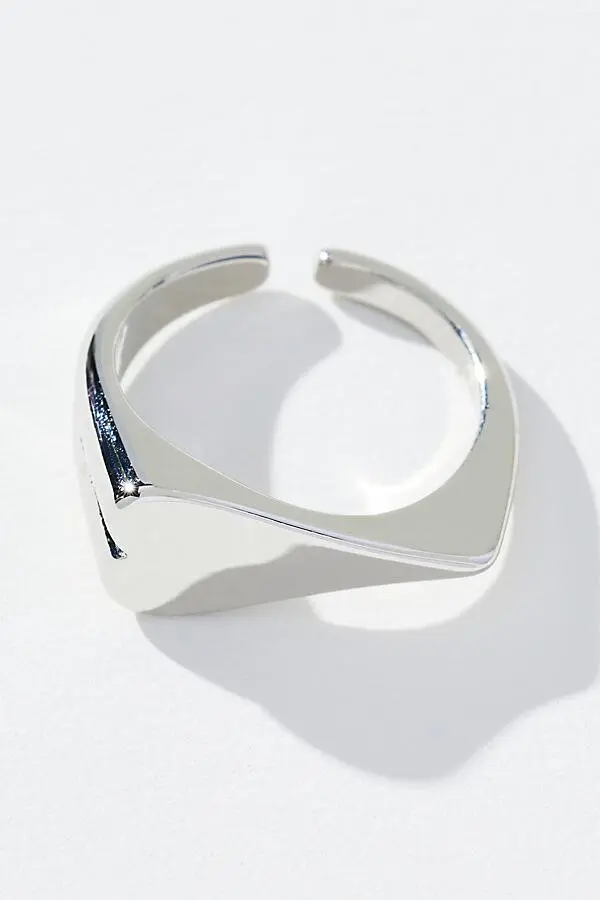 Anthropologie Mod Heart Cocktail Ring - Silver