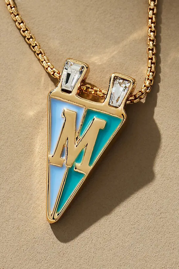 Anthropologie Monogram Charm Necklace - M