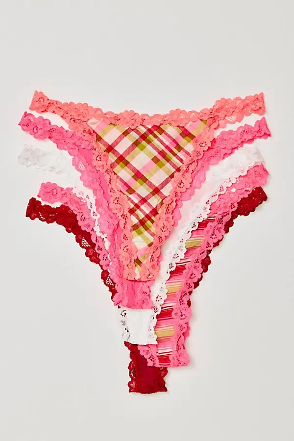 Free People Charlie Thong 5-pack - Hot Pink Combo