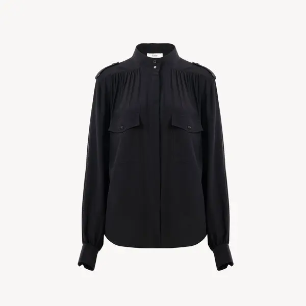 Chloé Gathered Blouse In Crêpe De Chine