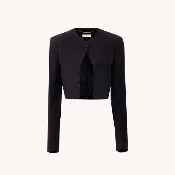 Chloé Cropped Spencer Jacket In Soft Cavalry Cotton