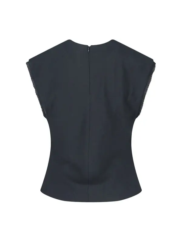 AMI Paris Sleeveless Raw Cut Top - Gray