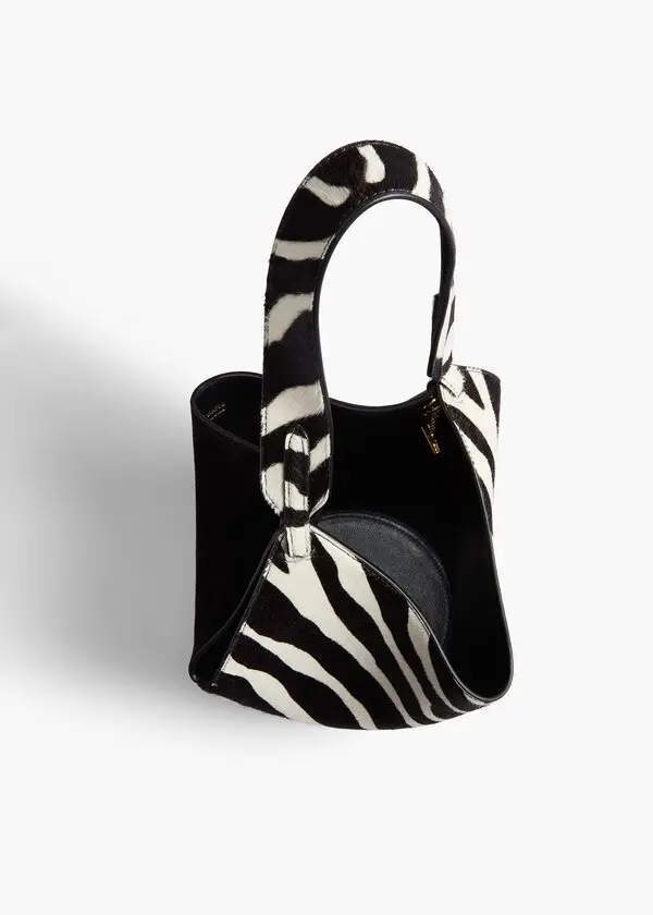 Khaite Mini Lotus Suede Tote - Black / White