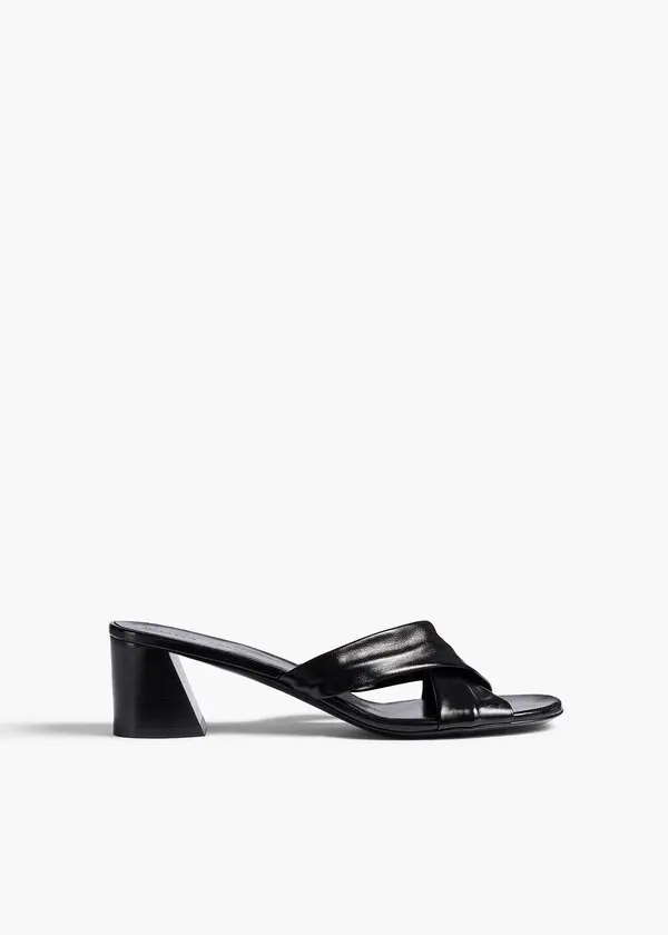 Khaite Liria Leather Sandals - Black