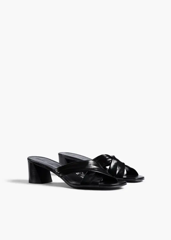 Khaite Liria Leather Sandals - Black
