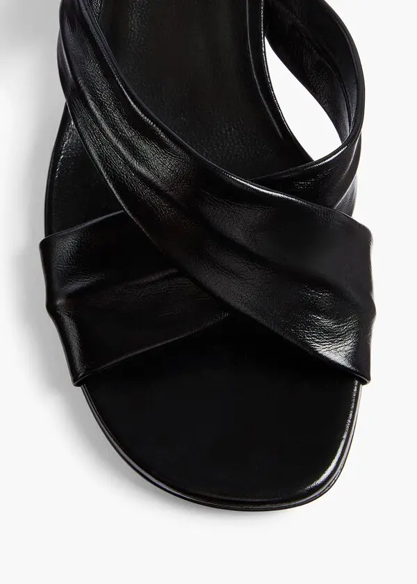 Khaite Liria Leather Sandals - Black