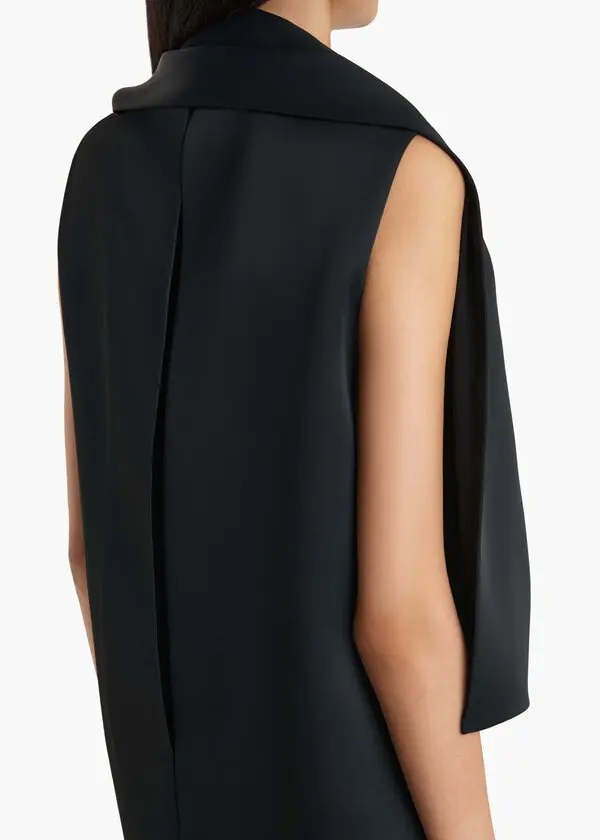 Khaite Satin Top With Draped Collar - Black