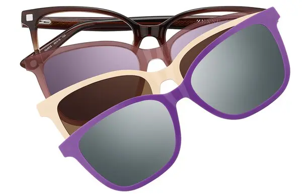 Zenni Cat-eye Full Rim Frame With Snap-on Sunlens - Brown