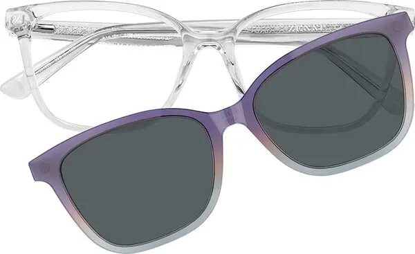 Zenni Cat-eye Full Rim Frame With Snap-on Sunlens - Clear