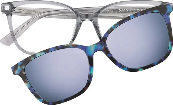 Zenni Cat-eye Full Rim Frame With Snap-on Sunlens - Gray