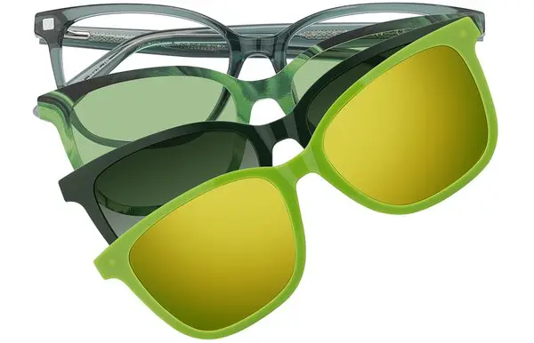 Zenni Cat-eye Full Rim Frame With Snap-on Sunlens - Green