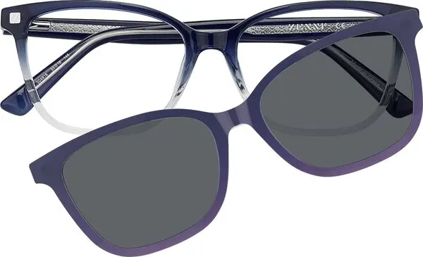 Zenni Cat-eye Full Rim Frame With Snap-on Sunlens - Navy Blue