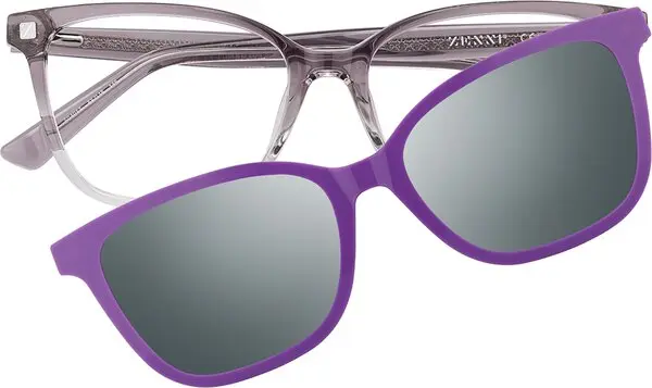 Zenni Cat-eye Full Rim Frame With Snap-on Sunlens - Purple