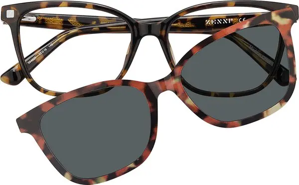 Zenni Cat-eye Full Rim Frame With Snap-on Sunlens - Tortoiseshell