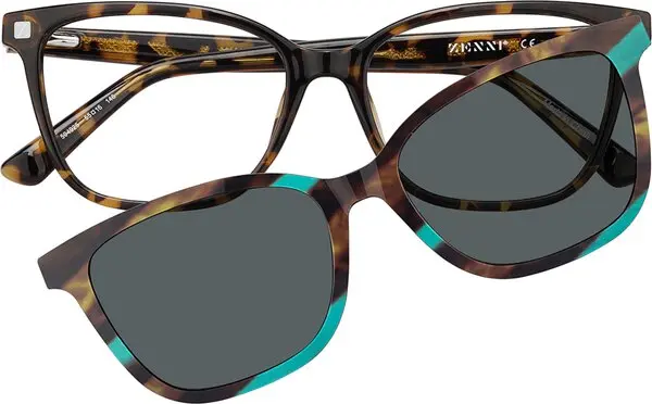 Zenni Cat-eye Full Rim Frame With Snap-on Sunlens - Tortoiseshell