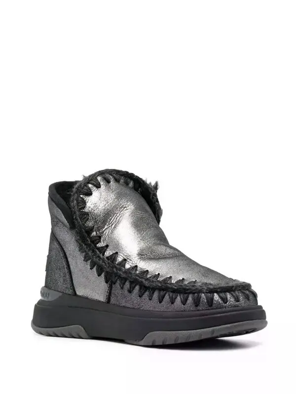 Mou Crochet Stitch-trim Sneaker Boots