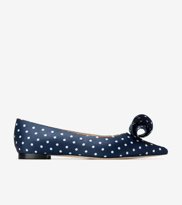 Cole Haan Florette Skimmers - Navy-white Polka Dot