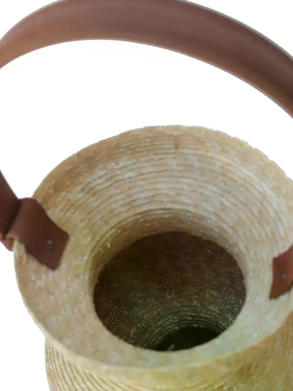 FILIPPO CATARZI Raffia Leather Detail Vase