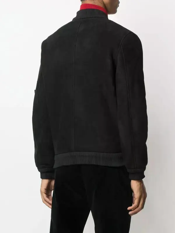 LISKA Ribbed Trim Bomber Jacket