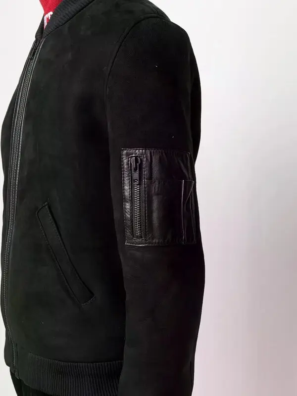 LISKA Ribbed Trim Bomber Jacket