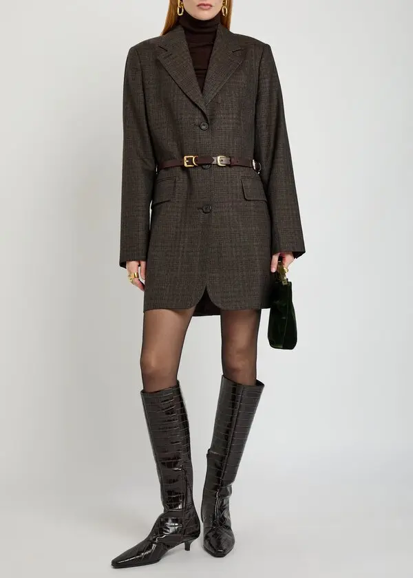 Our Legacy Plaid Jacquard Wool Blazer - Brown