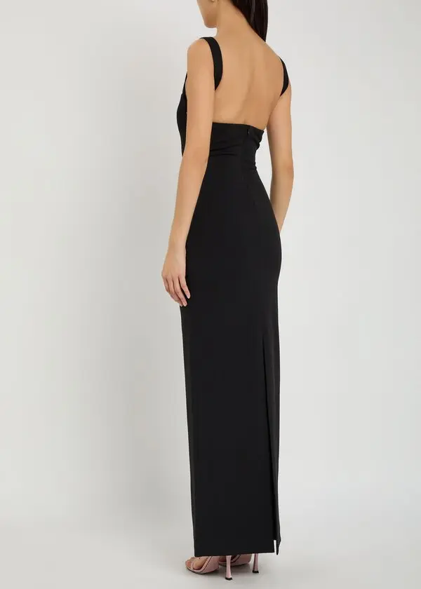 Solace London Joni Crepe Maxi Dress - Black | Editorialist