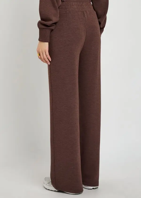 Varley Wide Leg Pintuck Jersey Sweatpants - Brown