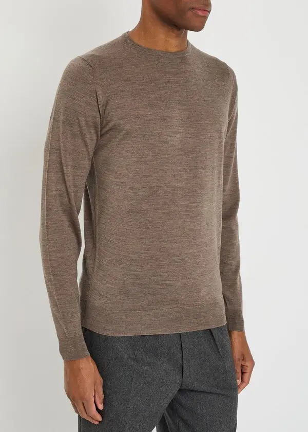 John Smedley Lundy Fine-knit Merino Wool Jumper - Brown