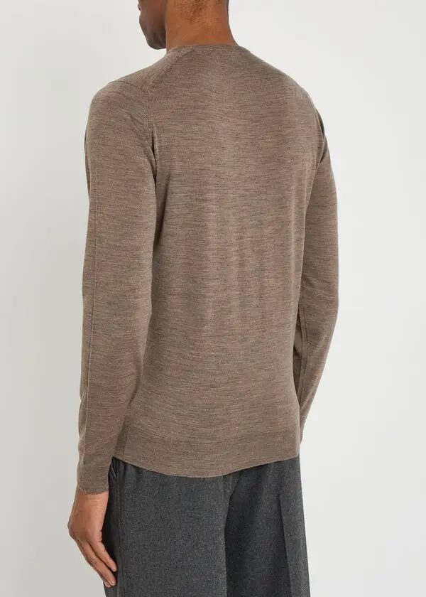 John Smedley Lundy Fine-knit Merino Wool Jumper - Brown