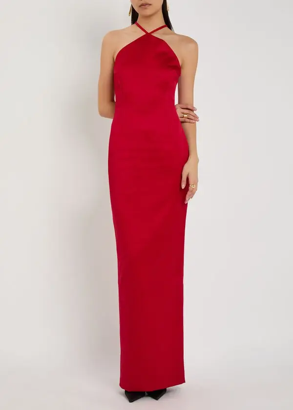 Solace London Fern Halterneck Maxi Dress