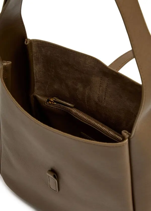 Saint Laurent Le 5 À 7 Small Leather Hobo Bag - Brown