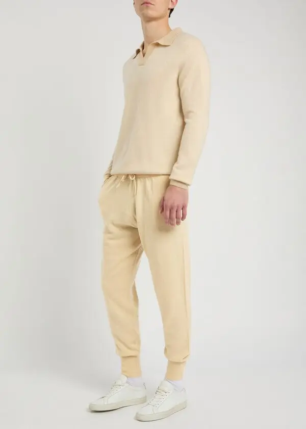 AURELIEN Leisure Tapered-leg Cashmere Sweatpants