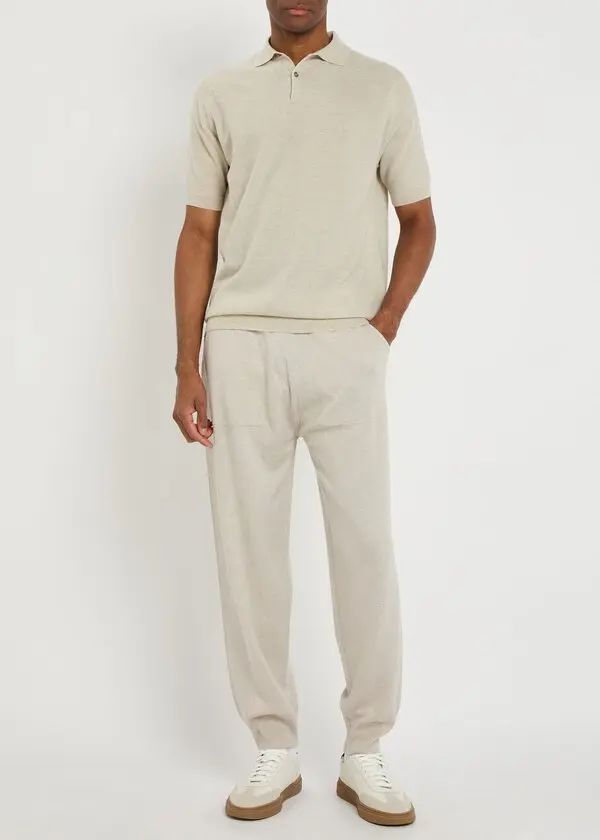 John Smedley Henning Merino Wool Sweatpants - Beige
