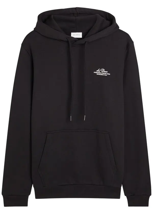 LES DEUX Hooded Cotton Sweatshirt - Black