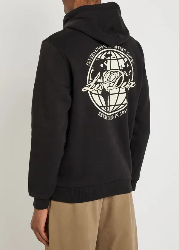 LES DEUX Hooded Cotton Sweatshirt - Black