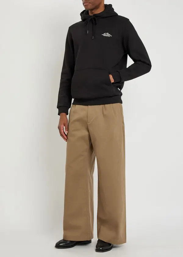 LES DEUX Hooded Cotton Sweatshirt - Black