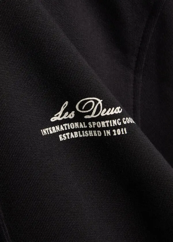 LES DEUX Hooded Cotton Sweatshirt - Black