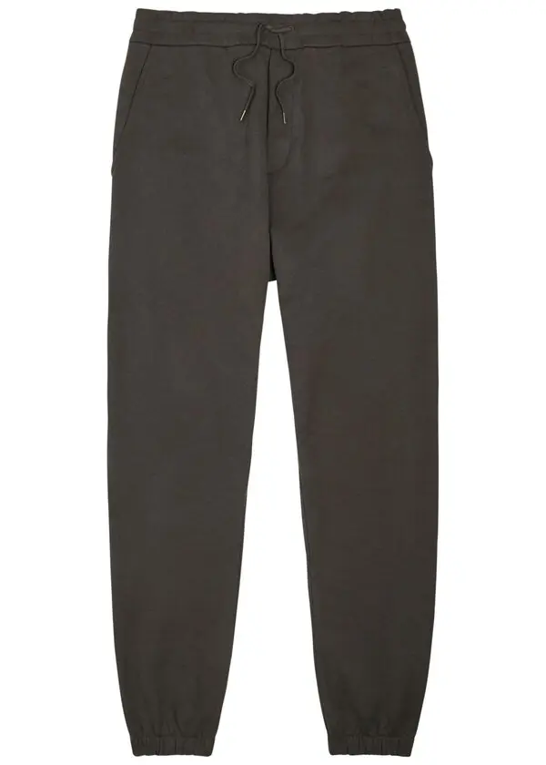 Saint Laurent Logo-embroidered Cotton Sweatpants - Black