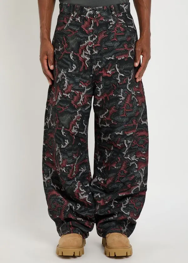 PDF CHANNEL Leggenda Patterned Barrel-leg Cotton Trousers