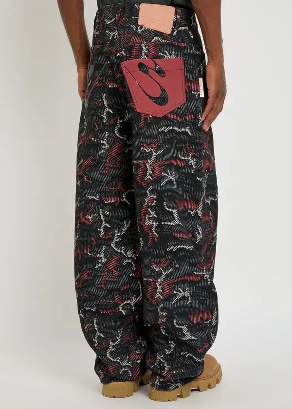 PDF CHANNEL Leggenda Patterned Barrel-leg Cotton Trousers